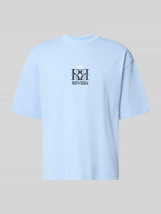Review T-Shirt mit Label-Stitching und Rundhalsausschnitt