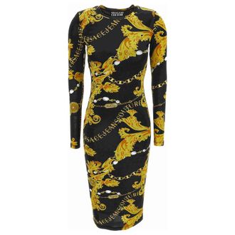 Versace Jeans Couture Organzino Print Chaincouture Kleid - - Dresses - Damen - Mehrfarbig - S