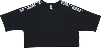 Moschino Femme, Tops, Noir, Taille: 42 FR Underbear Crop Bandana