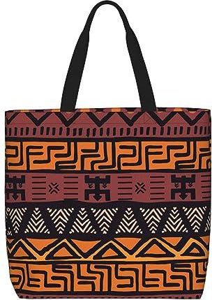 Generic Tissu De Boue Africain Tribal Sac A Main Femme R&eacute;utilisable Tote Bag D&eacute;contract&eacute; Sac &Agrave; Bandouli&egrave;re Pour Gym Plage Quotidienne