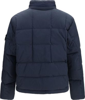 Stone Island Quilted Cotton-Nylon Down Jacket - Navy