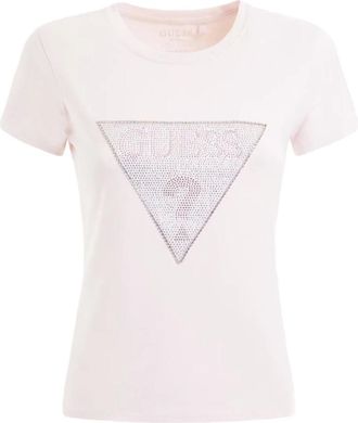Guess Hellrosa Kurzarm T-Shirt - - Tops - Damen - Rosa - XS