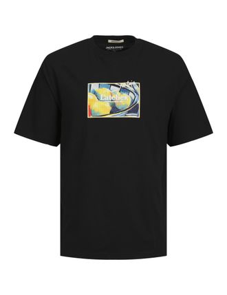 Jack & Jones Herren Jornoto Art Tee Ss Crew Neck T-Shirt, Schwarz, XL