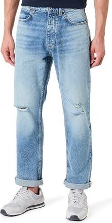 HUGO BOSS Hugo Jean Jonah Coupe Droite pour Homme en Denim de Coton délavé Bleu Moyen, Bleu Moyen., 30W / 30L