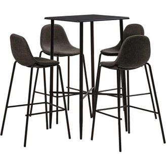 vidaXL Vidaxl - 5-tlg. Bar-Set Stoff Dunkelgrau