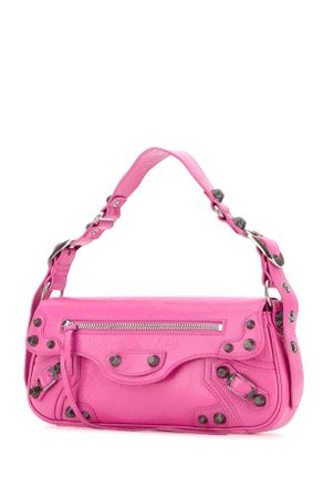 Balenciaga Womens Fuchsia Leather Small Le Cagole Sling Shoulder Bag Lightpink Borse A Mano