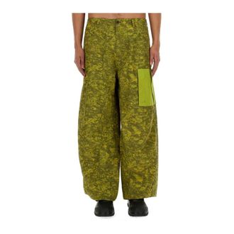 Ten c Pantalon Cargo Large avec Poche Plaqu&eacute;e - Homme - Pantalons - Vert - Taille: L
