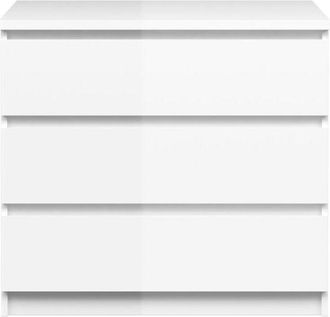 Hellin Nada Kommode breit 3 Schubladen weiss hochglanz