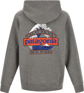 Patagonia Hokusai Graphic Cotton-Blend Hoodie - Gray