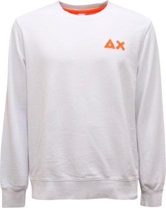 Sun 68 Homme, Sweatshirts et sweats &agrave; capuche, Blanc, Taille: M Round Fluo Cotton Fleece