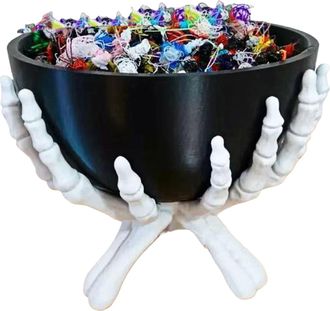 Generico Skelettschale f&uuml;r Halloween, St&auml;nder, Schaurige H&auml;nde, f&uuml;r S&uuml;&szlig;igkeiten, Aufbewahrung, gruselige Dekoration, Schlafzimmer, Party, K&uuml;che