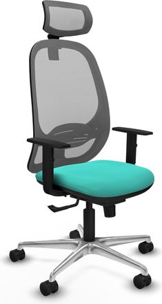 Piqueras y Crespo Cilanco Studiostuhl mit 1D-Armlehnen, h&ouml;henverstellbarer Lendenwirbelst&uuml;tze und h&ouml;henverstellbarem Kopfteil und Neigungsverstellung, ausgestattet mit 