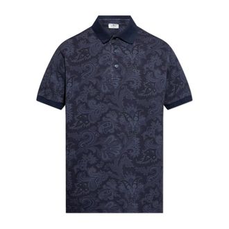 Etro Baumwoll-Polo mit dekorativem Muster - - Tops - Herren - Blau - L