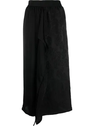 Uma Wang jupe en jacquard &agrave; coupe mi-longue - Noir