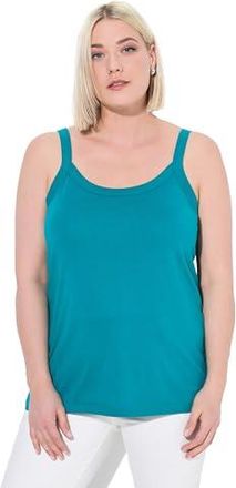 Ulla Popken Femme Grandes Tailles Top Spaghetti, Jersey Doux pétrol 50+ 728664769-50+