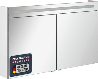 Fackelmann B.CLEVER Spiegelschrank - 120 x 70,5 x 15,5 cm, Moderner Badezimmerschrank in Weiß mit LED-Beleuchtung und Softclose-Funktion, Made in Germany