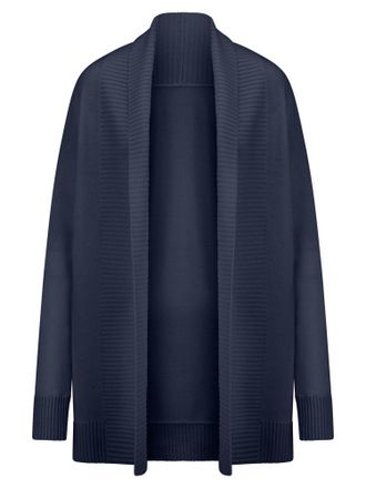 Peter Hahn Long-Strickjacke aus Schurwolle und Kaschmir Peter Hahn blau