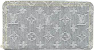 Louis Vuitton unisex, Pre-owned, Gris, Taille: ONE Size Portefeuille long Monogram Denim Pre-owned