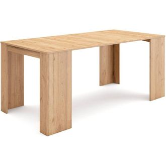 Skraut Home Table console extensible, Console meuble, 180, Pour 8 personnes, Table &agrave; Manger, Style moderne, Ch&ecirc;ne - Skraut Home