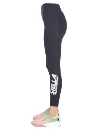 Stella McCartney Logo-Print Scuba Leggings - Blue