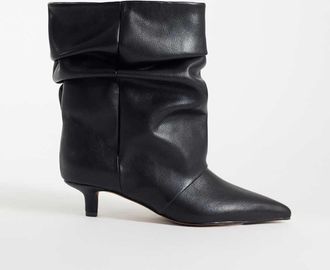 Asos Rosario Slouch-Stiefel mit Kitten-Heel in Schwarz