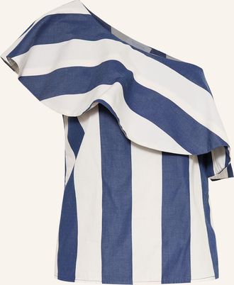 Rich & Royal One-Shoulder-Bluse Mit Volants blau
