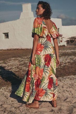 Next Strandkleid Maxikleid mit Puff&auml;rmeln (1-tlg)