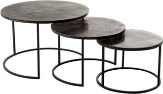 Paris Prix Paris Prix - Lot de 3 Tables Gigognes Oxidize 80cm Noir