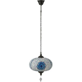 Paris Prix Lampe Suspension Mosa&iuml;que Neal 30cm Bleu