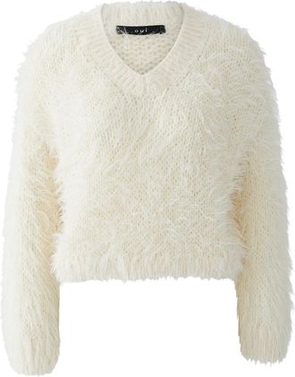 Oui Damen Pullover boxy geschnitten Uni