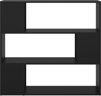 Generic Offene B&uuml;cherregale, Freistehend, Platzsparendes Aufbewahrungsregal aus Holzwerkstoff f&uuml;r B&uuml;cher, Dekoration und Medien (Schwarz)