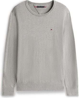 Tommy Hilfiger Leichter Rundhalspullover mit kleiner Logo-Stickerei in