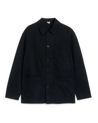 Arket Overshirt Aus Baumwolle Und Lyocell -Blau