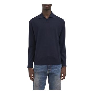 Paolo Pecora Woll-Poloshirt - - Tops - Herren - Blau - XL