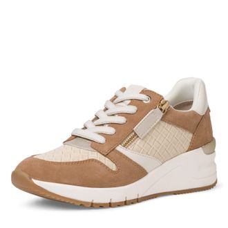 Tamaris Damen Low-Top Sneaker, Frauen Halbschuhe,Wechselfußbett,Comfort Lining,Sportschuhe,Freizeitschuhe,Camel/BEIGE ST,41 EU / 7.5 UK
