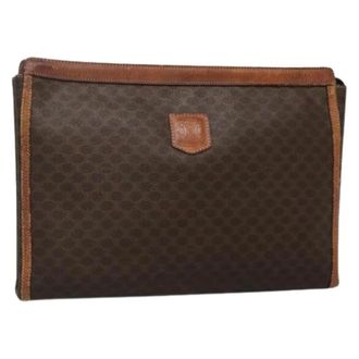 Celine Pochette en cuir Vintage Pre-owned - Femme - Pre-owned - Brun - Taille: ONE Size