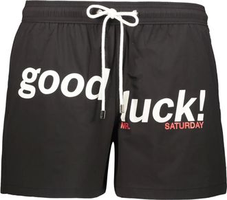 Mr. Saturday Homme, Maillots de bain, Noir, Taille: S Short de bain &agrave; cordon de serrage