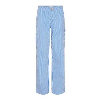 Sofie Schnoor Femme, Pantalons, Bleu, Taille: 44 FR Pantalon Cargo Bleu avec Imprimé Rayé