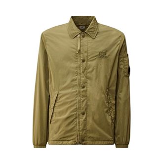 C.P. Company C.p. Company, Homme, Vestes, Vert, Taille: XL Chrome-R Graphic Zipped Overshirt