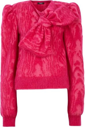 Balmain Pullover aus geb&uuml;rstetem Mohair - - Knitwear - Damen - Rosa - S