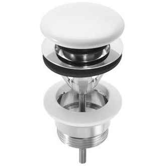 Roca Universal-Klick-Klack-Stecker mit Keramikabdeckung, 65 mm, wei&szlig; gl&auml;nzend