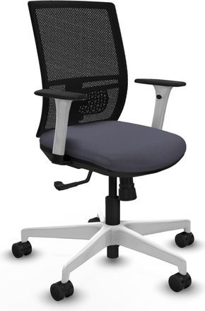 Piqueras y Crespo B&uuml;rostuhl mit schwarzen und wei&szlig;en Armlehnen, h&ouml;henverstellbare Lendenwirbelst&uuml;tze, ausgestattet mit 4 Positionen und Schneideschaum, Schwarz/Dunkelgr