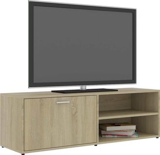 Generic TV Schrank mit 1 T&uuml;r 2 F&auml;chern - 120x34x37 cm, TV M&ouml;bel, Lowboard, Fernsehtisch, Fernsehschrank, Sideboard, HiFi-Schrank, Holzwerkstoff(Wei&szlig;) (Sonoma-