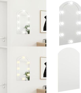 vidaXL Vidaxl - Spiegel mit LED-Leuchten 70x40 cm Glas Bogenförmig - Spiegels - LED-Spiegel - Badezimmerspiegel - Kosmetikspiegel - Make-up-Spiegel - Home &