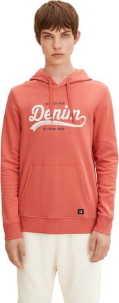 Tom Tailor Herren Hoodie mit Print 1034731, 10418 - Smoky Red, S