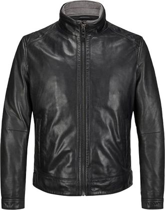Milestone Herren Jacken schwarz Lammnappa