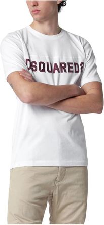 Dsquared2 Homme, Tops, Blanc, Taille: XL Vintage Fade Cool Football Fit T-Shirt