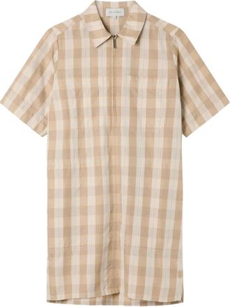 Lee Mathews robe-chemise courte à carreaux vichy - Tons neutres