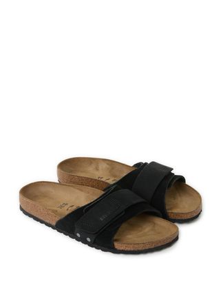 Birkenstock Sandales plates en cuir Oita