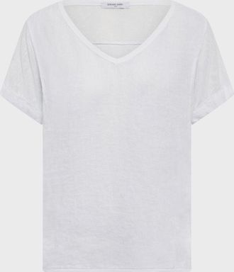 Gerard Darel T-shirt V ample en lin - Blanc